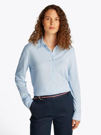 Tommy Hilfiger Klassische Bluse CASUAL BTN DOWN SHIRT LS mit Metalllabel