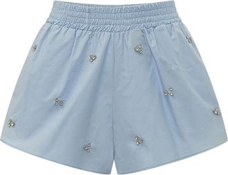 A Paper Kid Femme, Shorts, Bleu, Taille: 36 FR Shorts Popeline Orn&eacute;s