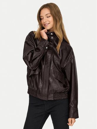 Only Jacke aus Kunstleder Julia 15373024 Braun Loose Fit