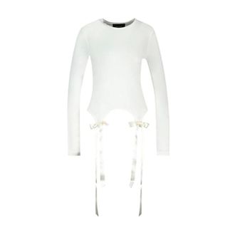 Simone Rocha T-shirt Manches Longues Facile en - Femme - Tops - Beige - Taille: 40 FR