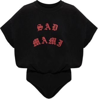 Willy Chavarria Femme, Tops, Noir, Taille: 40 FR Sad Mami Bodysuit