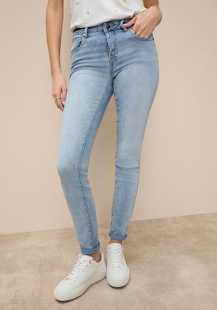 Tamaris Skinny-fit-Jeans TAMARIS, Damen, Gr. 36, N-Gr, blau (blau bleache), Denim/Jeans, Obermaterial: 74% Baumwolle, 24% Polyester, 2% Elasthan, unifarben, s