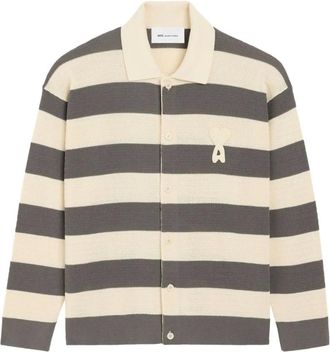 Ami Homme, Vestes, Beige, Taille: L Cardigan Ami de Coeur applicazione