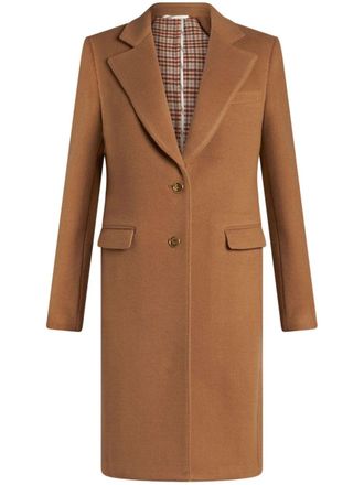 Etro manteau à logo gravé - Marron