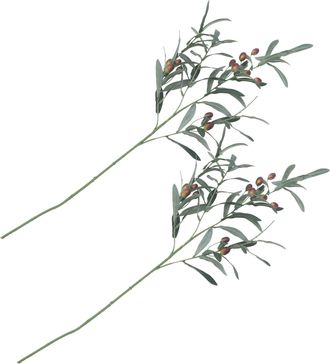 Soimiss K&uuml;nstliche Olivenzweige mit Fr&uuml;chten 2 St&uuml;ck Dekorative Kunststoffpflanzen Langlebiges Deko Ornament f&uuml;r Zuhause Hochzeit und Party