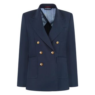 Gucci Baumwoll-Blazer mit doppelter Knopfleiste - - Jackets - Damen - Blau - M