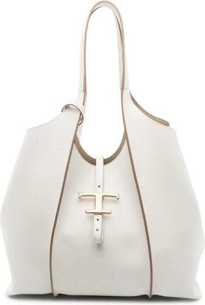 Tod's Femme, Sacs, Blanc, Taille: ONE Size T Timeless Tote Bag