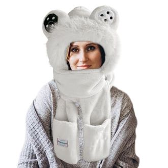 Generico &Eacute;charpe &agrave; Capuche - Coupe-Vent Renforc&eacute; - Ensemble Chapeau &Eacute;charpe Moufle | pour Casual Patinage Voyage Monter Navetteurs Camping Marcher &Eacute;cole Quotid