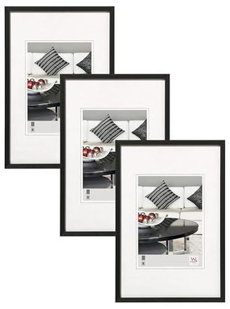 Walther Design Bilderrahmen schwarz 13 x 18 cm Aluminium Chair Alurahmen AJ318B (Packung mit 3)