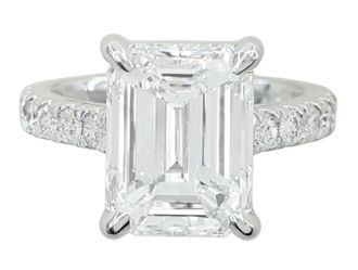 Verde 5ct IGI Certified Lab Grown Solitaire Emerald Cut Diamond Ring