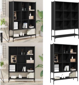 vidaXL Vidaxl - B&uuml;cherregal Schwarz 102x30x141,5 cm Holzwerkstoff - BucheRegal - Holzregal - Regal Schwarz - Aufbewahrungshelfe - B&uuml;cherst&auml;nder - Home &