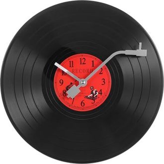 Amosfun Vinyle Horloge Murale D&eacute;corations Murales en Vinyle Vinyle Horloge Murale pour Maison Horloge Murale &agrave; Pile Horloge Murale Suspendue D&eacute;coration de Mai