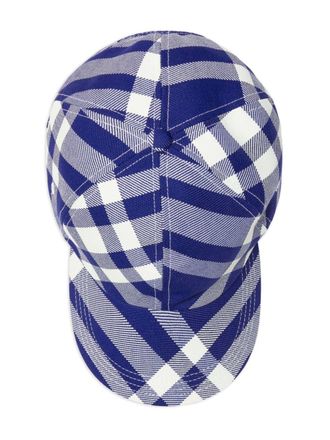Burberry Tartan Check Baseball Cap - Blue
