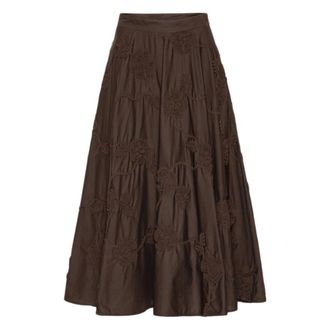 Rotate Rotate Birger Christensen, Femme, Jupes, Brun, Taille: 42 FR Flower Maxi Skirt