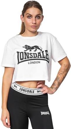 Lonsdale Gutch Common T-Shirt, Blanc/Noir, M Femmes