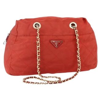 Prada Pre-owned Nylon Schultertasche - - Pre-owned - Damen - Orange - ONE SIZE