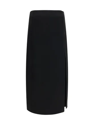 Khaite Womens Lyle Skirt Black Acetate; Polyester