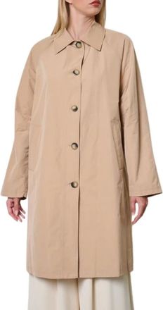 Kaos Kaos, Femme, Manteaux, Beige, Taille: 42 FR Veste en coton huil&eacute;