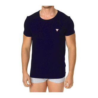 Guess Homme, Tops, Bleu, Taille: 2XL T-Shirt &agrave; Manches Courtes et Col Rond