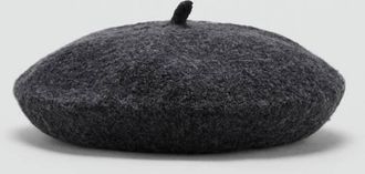 Mango Bonnet en laine m&eacute;lang&eacute;e gris anthracite - Femme - Taille unique - MANGO