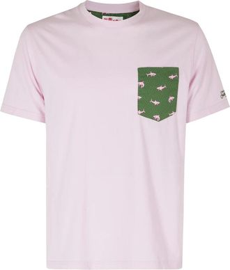 MC2 Saint Barth Homme, Tops, Rose, Taille: M Blanche T-shirt