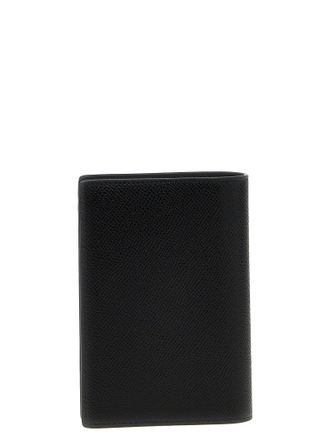 Balenciaga Logo-Print Leather Passport Holder - Black
