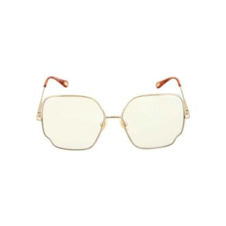 Chlo&eacute; Quadratische Metallsonnenbrille - - Accessories - Damen - Gelb - ONE SIZE