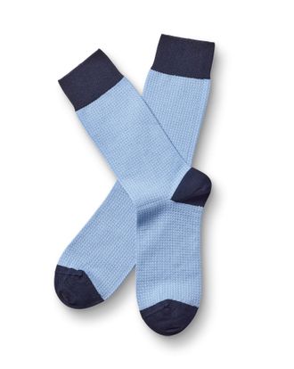 CHARLES TYRWHITT Socken mit Hahnentrittmuster - Himmelblau