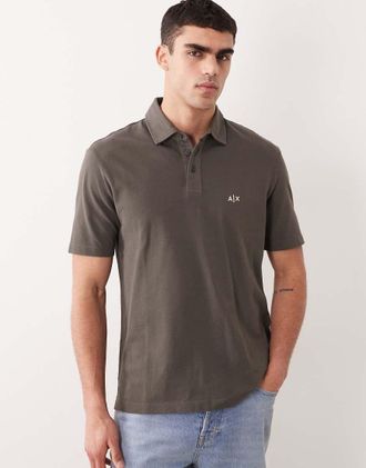 A|X Armani Exchange Polo &agrave; manches courtes et logo - Kaki-Vert