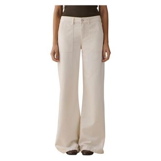 Jeanerica Femme, Pantalons, Blanc, Taille: W28 L32 Guell Wide Pantalons