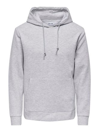 Only & Sons Kapuzensweatshirt ONLY & SONS ONSCHASE REG HOOD SWEAT OTL, Herren, Gr. XXL, light grau melange, angeraute Sweatware, Obermaterial: 52% Baumwolle, 48% 
