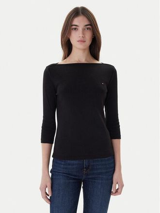 Tommy Hilfiger Bluse New Cody WW0WW40589 Schwarz Slim Fit