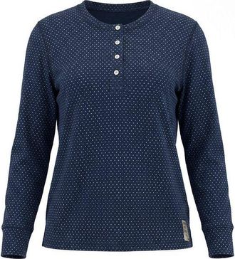 Ulla Popken Longsleeve Shirt Herzen/Ringel Henley-Ausschnitt Langarm