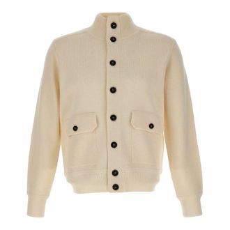 KANGRA Cardigan &agrave; col montant - Homme - Pulls - Blanc - Taille: L
