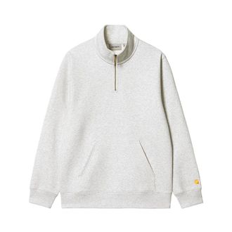 Carhartt Work in Progress Homme, Sweatshirts et sweats &agrave; capuche, Gris, Taille: S Chase Neck Zip Sweat
