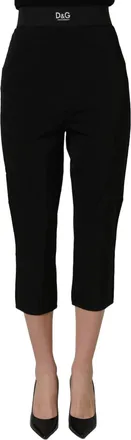 Dolce & Gabbana Womens Black Viscose High Waist Capri Trouser Pants Elastane