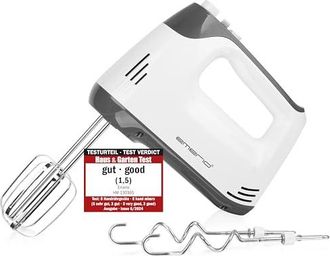 Emerio elektrischer Handmixer Handrührer Mixer Handrührgerät mit 400 Watt 5 Geschwindigkeiten & Turbotaste extra lange Schneebesen + Knethaken aus Edelstahl 