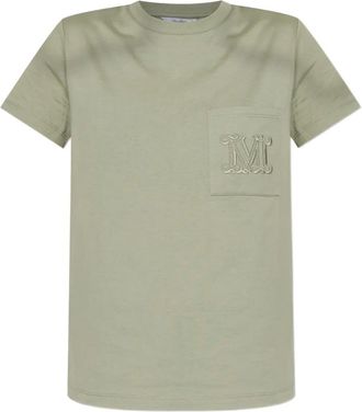 Max Mara T-Shirt mit Logo-Stickerei - Gr&uuml;n