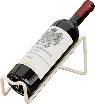 Generic Weinregal Metall, Flaschen Regal, Wasser- Und Rostfrei, Platzsparend, Modern-minimalistisch, Geeignet für Schrank, Speisekammer und Bar(White)