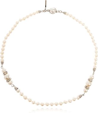 Alessandra Rich Femme, Accessoires, Beige, Taille: ONE Size Collier de perles artificielles