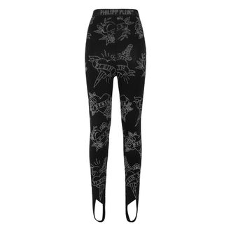 Philipp Plein Femme, Pantalons, Noir, Taille: 42 FR Leggings Love