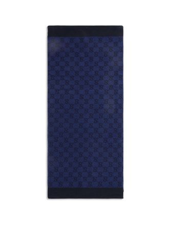 Gucci Womens Gg Cotton Terry Towel Sapphire Scarf Scarfs