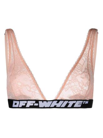 Off-white Triangel-BH mit Logo - Nude