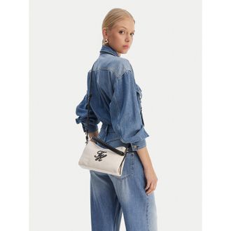 Tommy Hilfiger Handtasche Tommy Hilfiger Th Elevated Nylon Mini Crossover AW0AW18623 &Eacute;cru