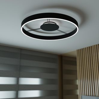 Lampenlux LED-Deckenleuchte Sonia modern einzigartige Deckenlampe hochwertig direkt und indirekt Schlafzimmerleuchte Designleuchte Wohnzimmerlampe (Schwarz matt