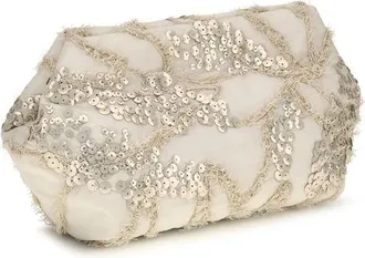 Brunello Cucinelli Womens Beige Silk Clutch Bag