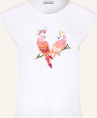 More & More More & More T-Shirt Mit Pailletten weiss