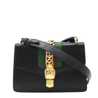 Gucci Sac bandouli&egrave;re en cuir Pre-owned - Femme - Pre-owned - Noir - Taille: ONE Size