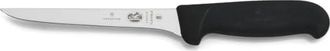 Victorinox by Swiss Army Fibrox Couteau &agrave; d&eacute;sosser, Couteau de cuisine fin pour viande et volaille, 15 cm, Lame lisse, Flexible, Tranchant, Inox, Noir
