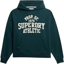 Superdry Sweat &agrave; capuche d&eacute;contract&eacute; Athletic Essentials pour femme, Vert pin fonc&eacute;, 36